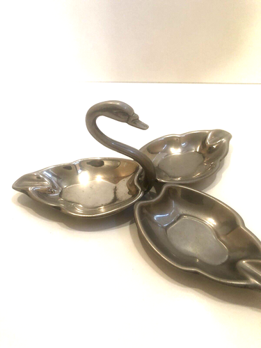 Vintage Seba Silver Plated Nesting Stacking Swan Ashtrays Made in ...