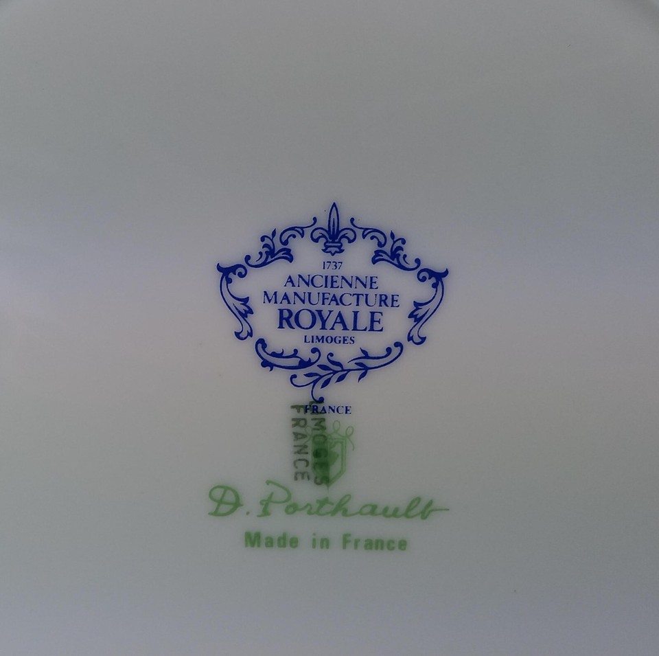 D. Porthault Paris Limoges Porzellan Teller Desserteller Les Coeurs grüne Herzen | eBay