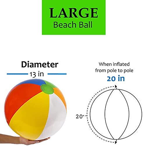 3 Pack 20 Inch Rainbow Color Beach Balls Inflatable Pool Balls for ...