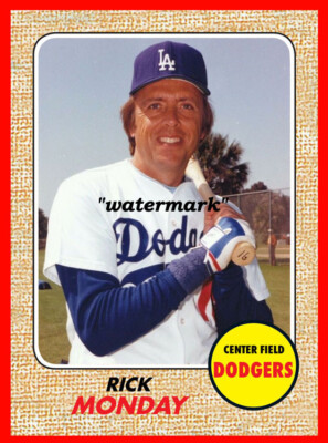 RICK MONDAY Custom Made Baseball Art Card Los Angeles Dodgers MINT | eBay
