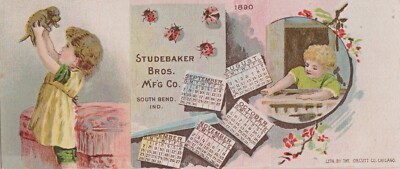1890 Studebaker Bros. Mfg. Co. South Bend, Ind. Calendar Adv. Card | eBay