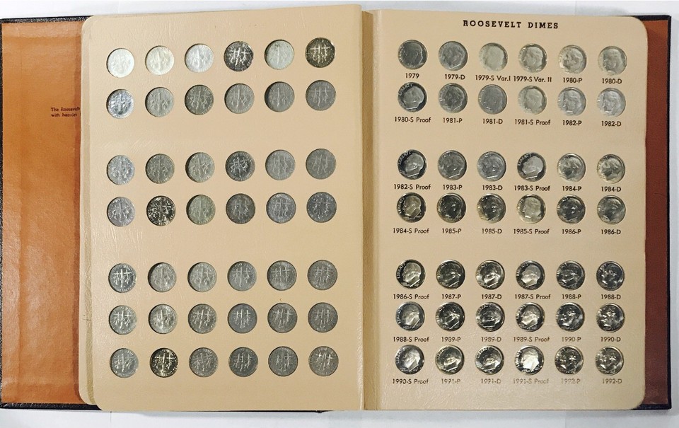 DANSCO ROOSEVELT DIME COLLECTION! NEARLY COMPLETE! SILVER/PROOFS INSIDE ...