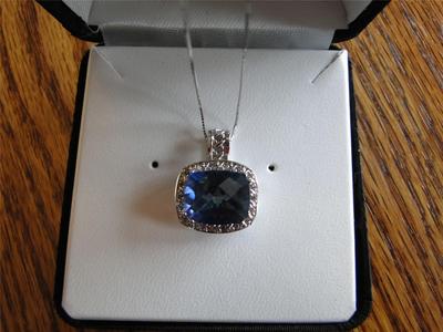 NIB NECKLACE WITH GENUINE DIAMONDS AND MYSTIC TOPAZ | eBay