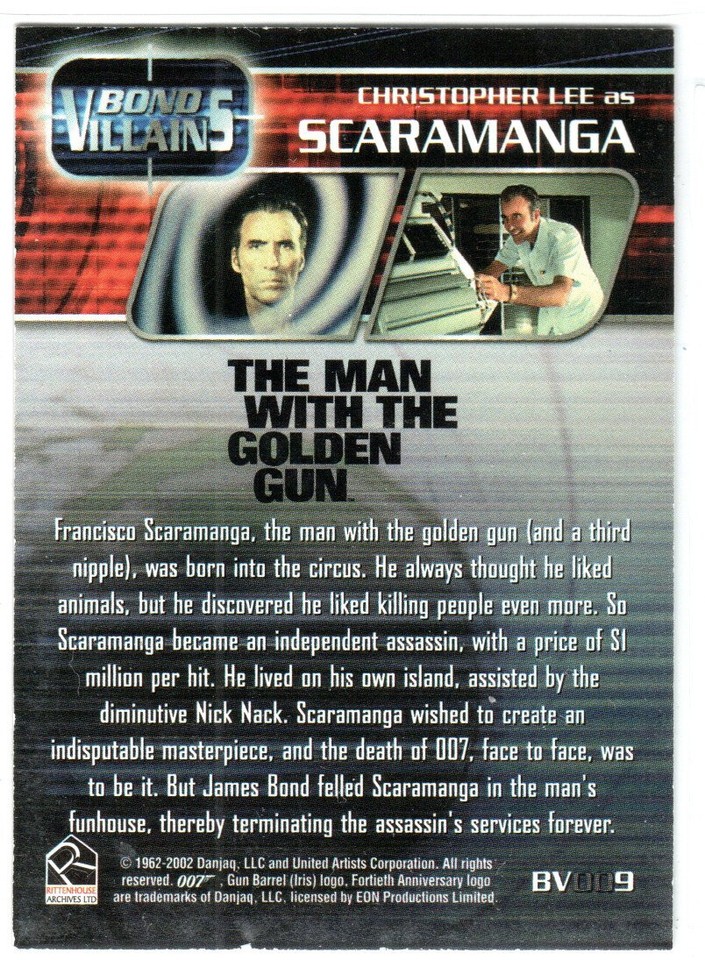 JAMES BOND 40TH ANNIVERSARY BV009 BOND VILLAINS Christopher Lee as ...