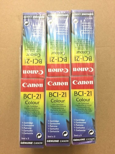 AU LOT 6x pack Canon BCI-21 Colour Genuine New Apple StyleWriter 2400/ ...