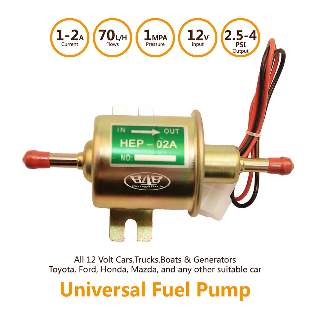 Universal 12V Electric Inline Fuel Pump For Lawn Mowers Small Engine ...