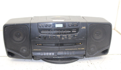 JVC PC-X95 Super-Bass FM Radio Boombox Dual Tape Cassette CD Player ...