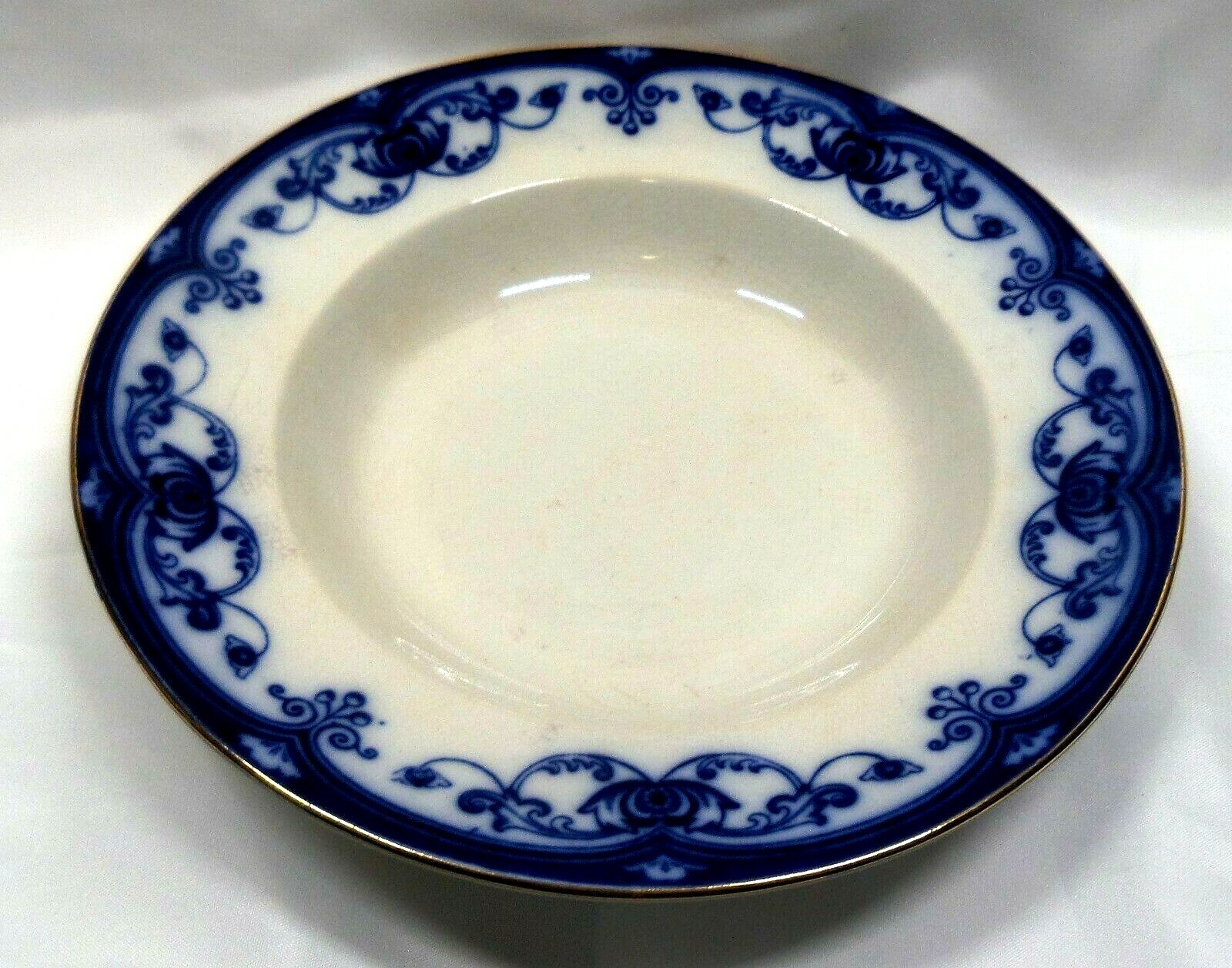 Antique F. & Sons LTD Milan Burslem England Flow Blue Rim Soup/Serving ...