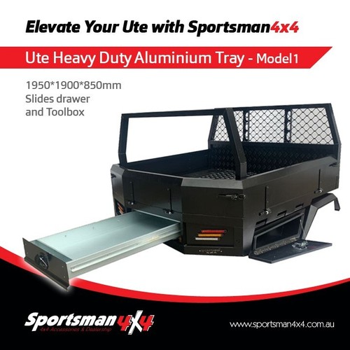 Ute Heavy Duty Aluminium Tray 1950*1900*850mm Slides drawer and Toolbox ...