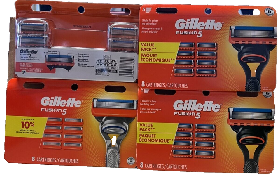 Gillette Fusion 5 Razor Blades 32 Cartridge Factory Sealed pack FAST ...