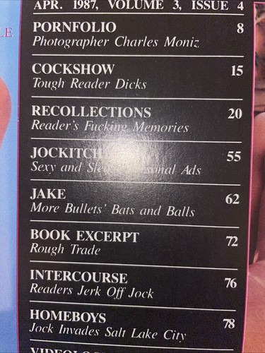 6 Vintage INCHES Mandate Jock magazines 80's -90's Gay Interest Rock ...