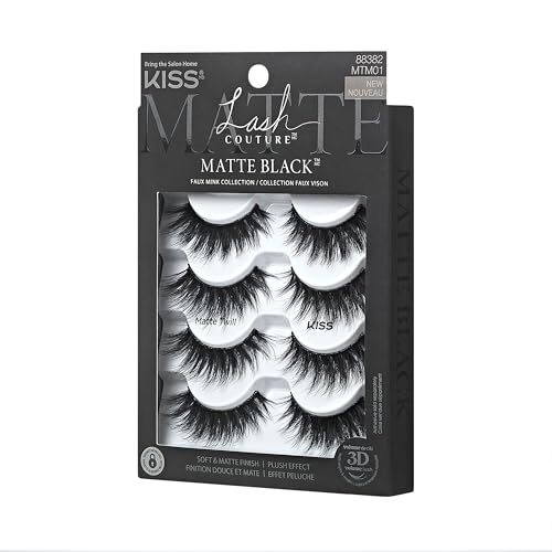 KISS Lash Couture 3D Matte False Eyelashes Matte Twill' 14 mm Includes ...