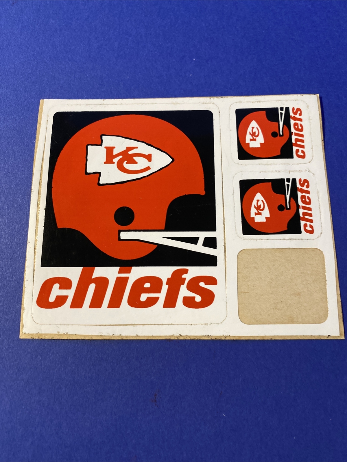 Early 1980S Kansas City Chiefs Football Stickers Decal Nfl 4 1/2“ X 4 ...