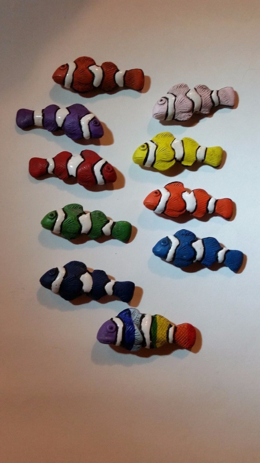 Peruvian Ceramic Red Orange Green Purple Blue Rainbow Clownfish Fish ...
