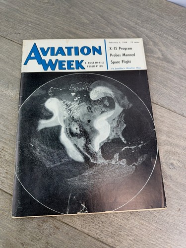 1958 FEBRUARY 3 AVIATION WEEK MAGAZINE - TV SATELLITE WEATHER MAP COVER ...