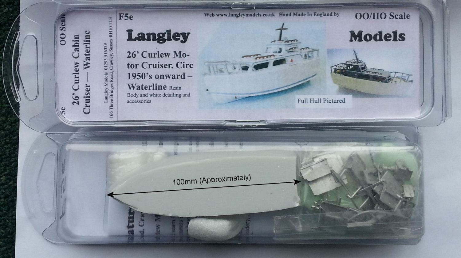 26ft Curlew Motor Cruiser Cabin Cruiser F5e UNPAINTED OO Scale Langley ...
