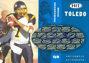 Bruce Gradkowski autographed football card (Toledo) 2006 SAGE HIT ...