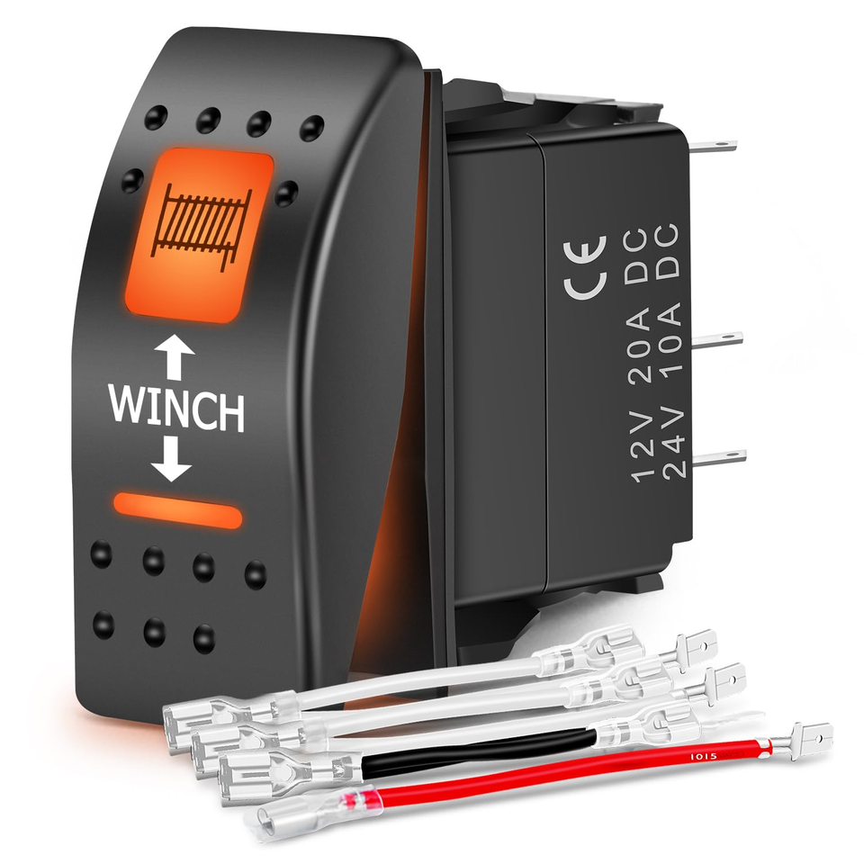 UTV Winch Rocker Switch Momentary On Off 7 PIN DPDT LED Light Bar ...