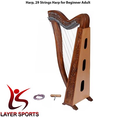 Celtic Irish Lever harp Irish Harp with Bag Rosewood Gig Bag Tuning ...
