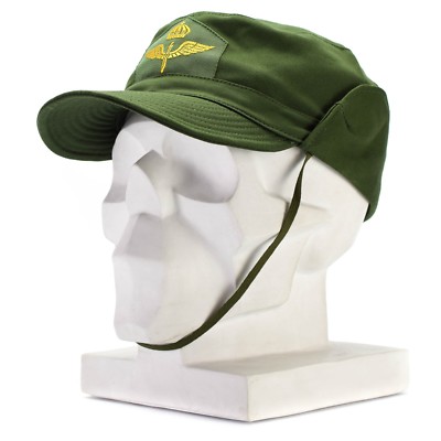Genuine Swedish army ear flap cap Military Sweden M59 field hat w chin ...