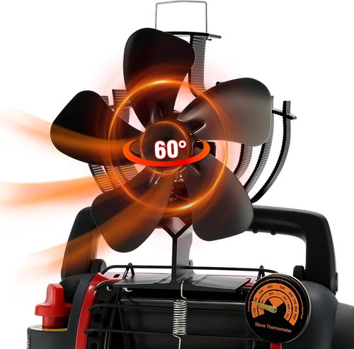 Heat Powered Wood Stove Fan Oscillating 60° Rotation with Button ...