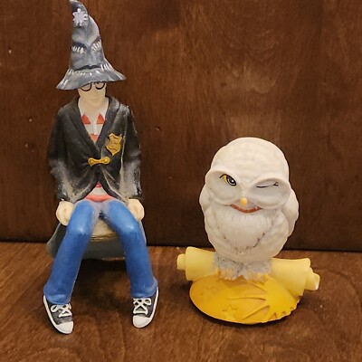 Harry Potter Secret Sorting Hat & Hedwig Owl 2000 Dept 56 Figure Lot NO ...