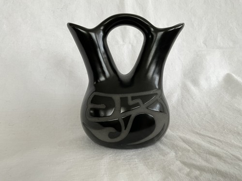 GG George Georgene Garrett Pottery Black Wedding Vase 1991 Santa Clara ...