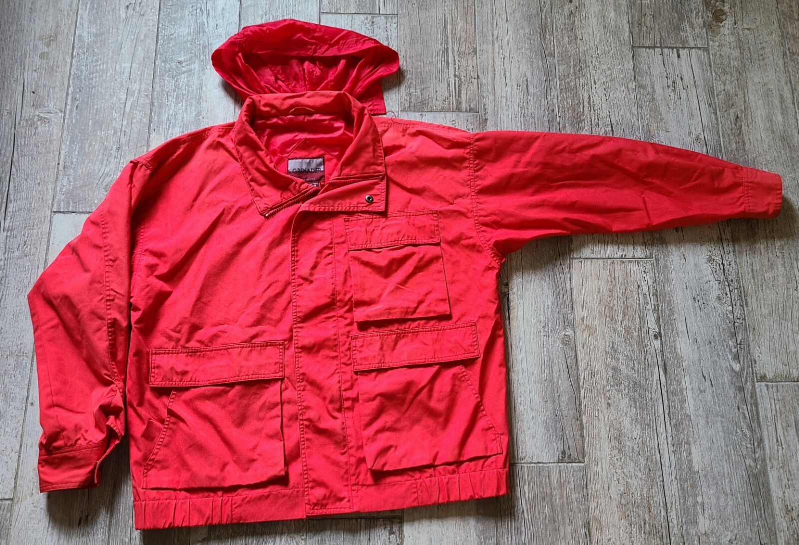 Grenadeir Men's full zip, Snap button pockets light jacket Red Medium ...