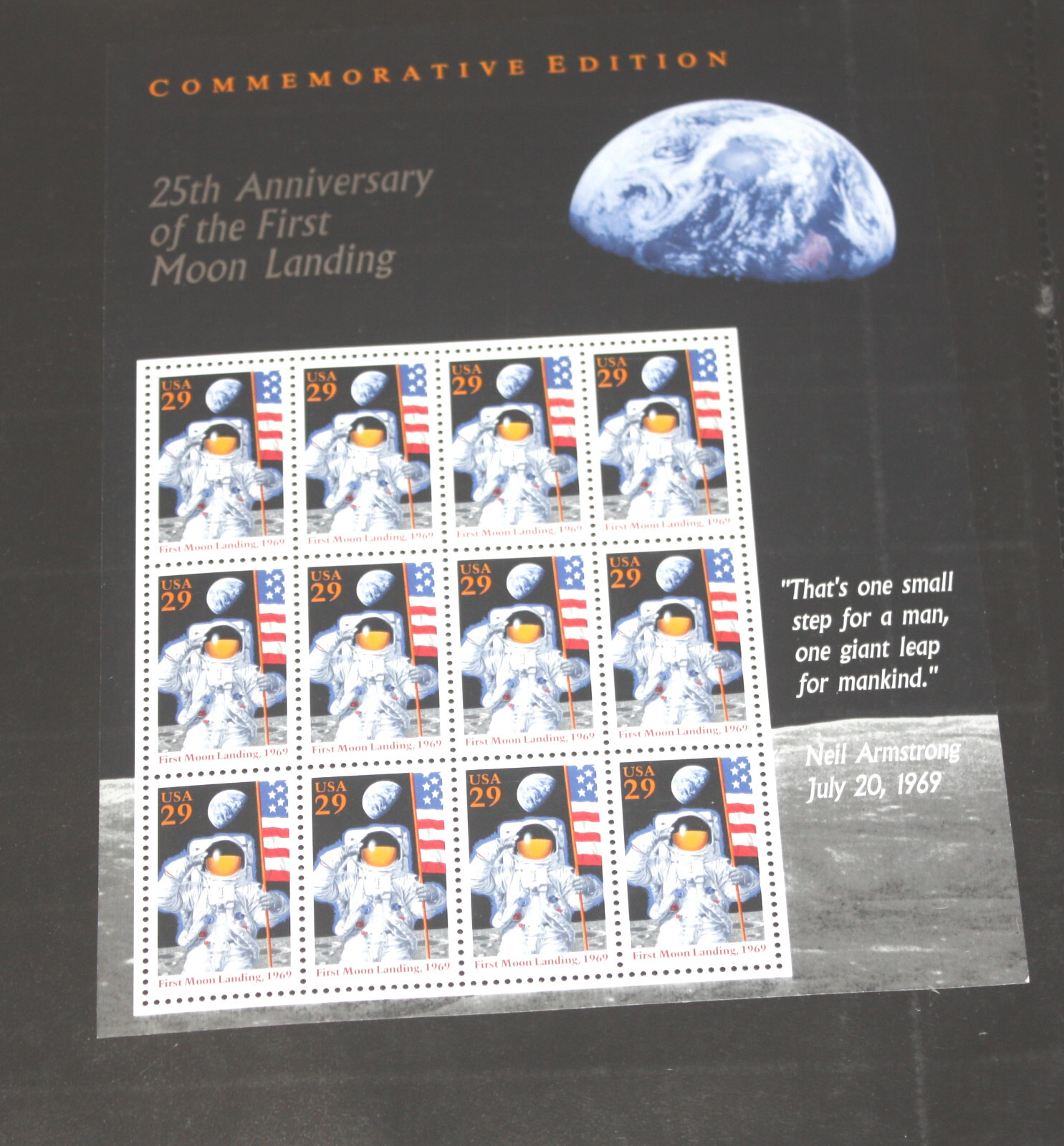 1994 - U.S. STAMPS – SCOTT#2841 - SHEET OF 15 - ANNIV. OF MOON LANDING ...