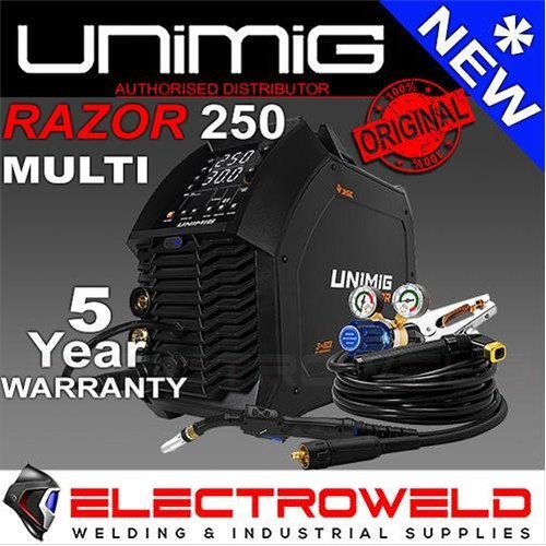 UNIMIG Razor Multi 250 Welder, 3-in-1 Mig Tig Stick Welding Machine 15A ...