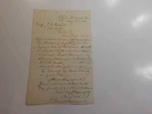 Civil War Letter 194th Ohio Volunteers Major Nichols Antique VTG ...