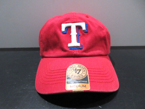 Texas Rangers Hat Cap Fitted Adult Medium Red MLB Baseball Logo Mens | eBay