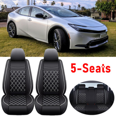 For Toyota Prius Car Seat Covers Full Set PU Leather Front + Rear 5 ...