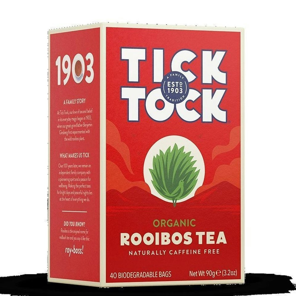 Tick Tock Organic Rooibos Tea - 40 tea bags (Pack of 4) | eBay