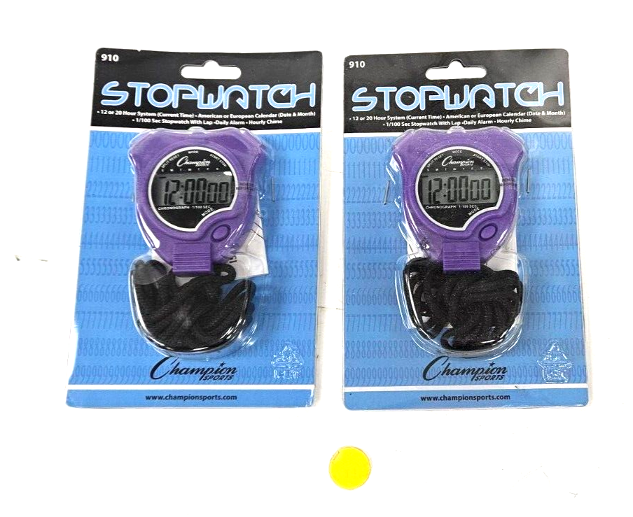 CHAMPION SPORTS STOPWATCH 610 *LOT OF 2* DAILY ALARM HOURLY CHIME ...