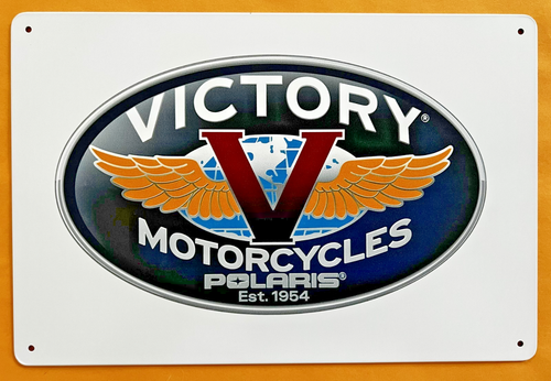 Victory Motorcycle Logo Tin Sign #2 (Indian Polaris Harley Gunner Vegas ...