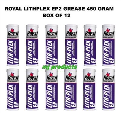 Grease, 450 gram Cartridge Box Lot 12, Lith-plex ep2 grease, Royal ...