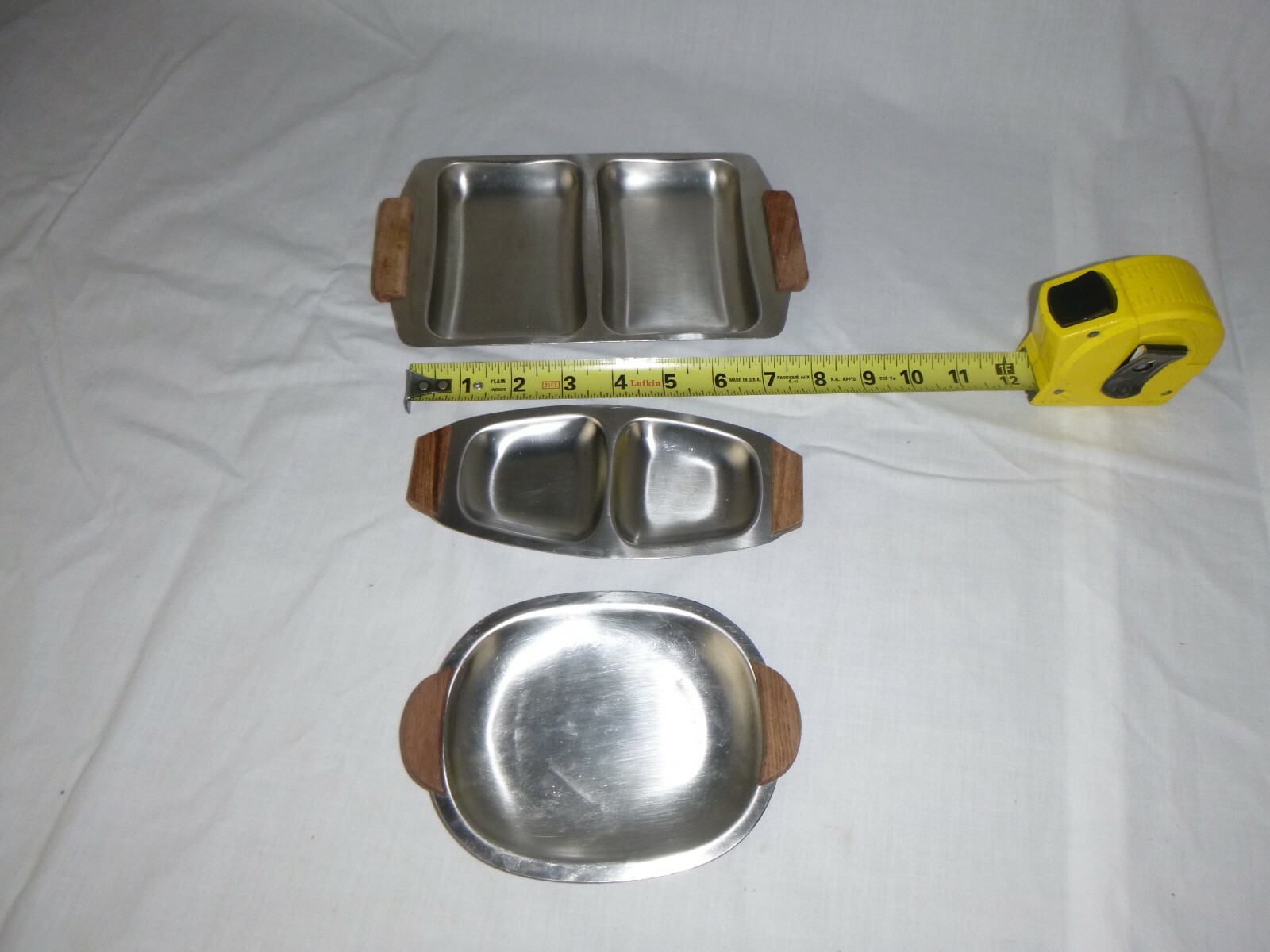 3 Vtg Mid Century MOD Small Stainless Steel Serving Trays Elpo japan | eBay