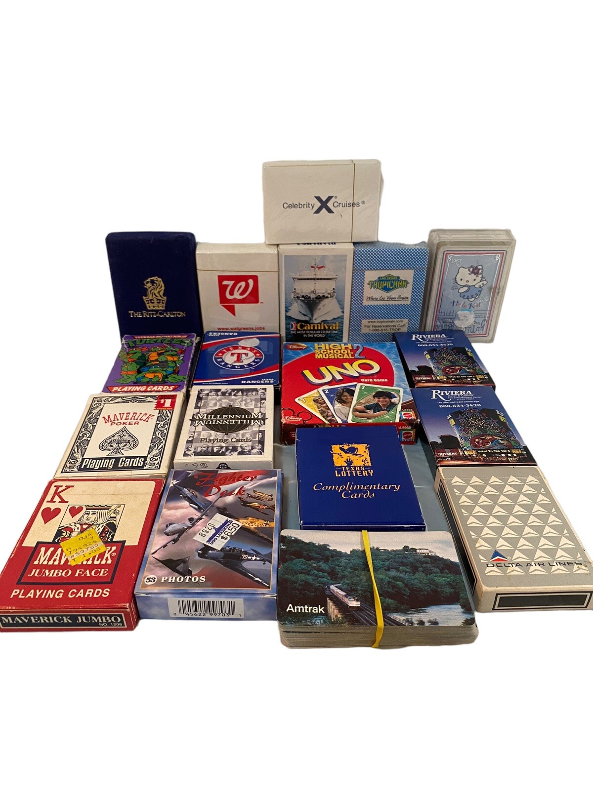 Lot of 18 Vintage Playing Cards - Various Sets, Ritz Carlton, Delta ...