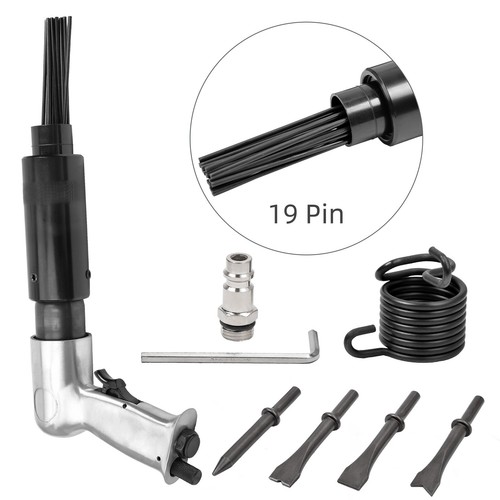 150mm Air Hammer Drill Gun With 4pcs Chisels Needle Descaler Paint Rust ...