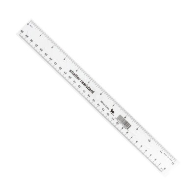 Plastic Clear Color 12 Inch Easy Read Ruler with Inches, Centimeters | eBay