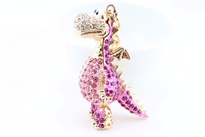 Pink Dragon Fashion Keychain Rhinestone Crystal Lovely Charm Cute Gift ...