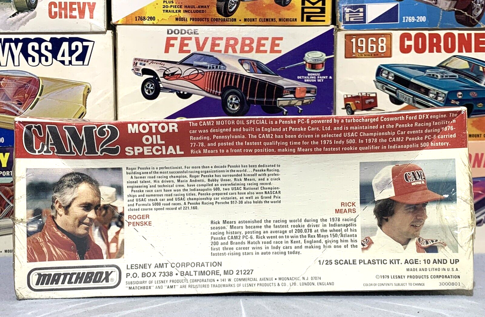 AMT/MATCHBOX PENSKE/MEARS PC-6 CAM2 SPECIAL INDY CAR#3000 1/25 NOS F/S ...