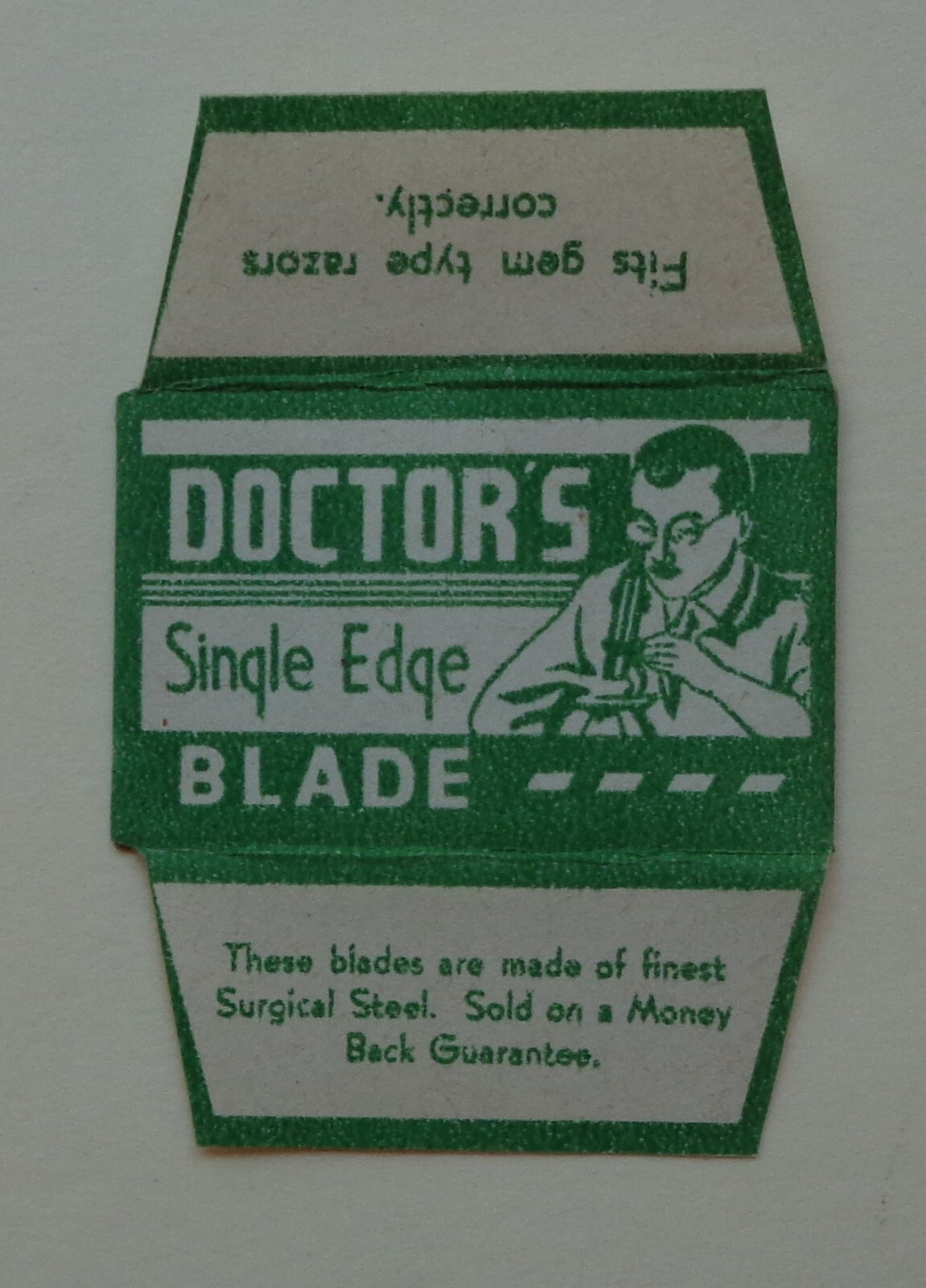 Vintage Razor Blade DOCTORS Green Single Edge - One Wrapped Blade | eBay