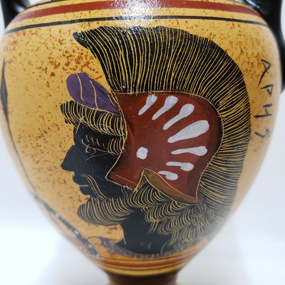 Ares God Hera Goddess Rare Hand Painted Ancient Greek Art Vase Amphora ...