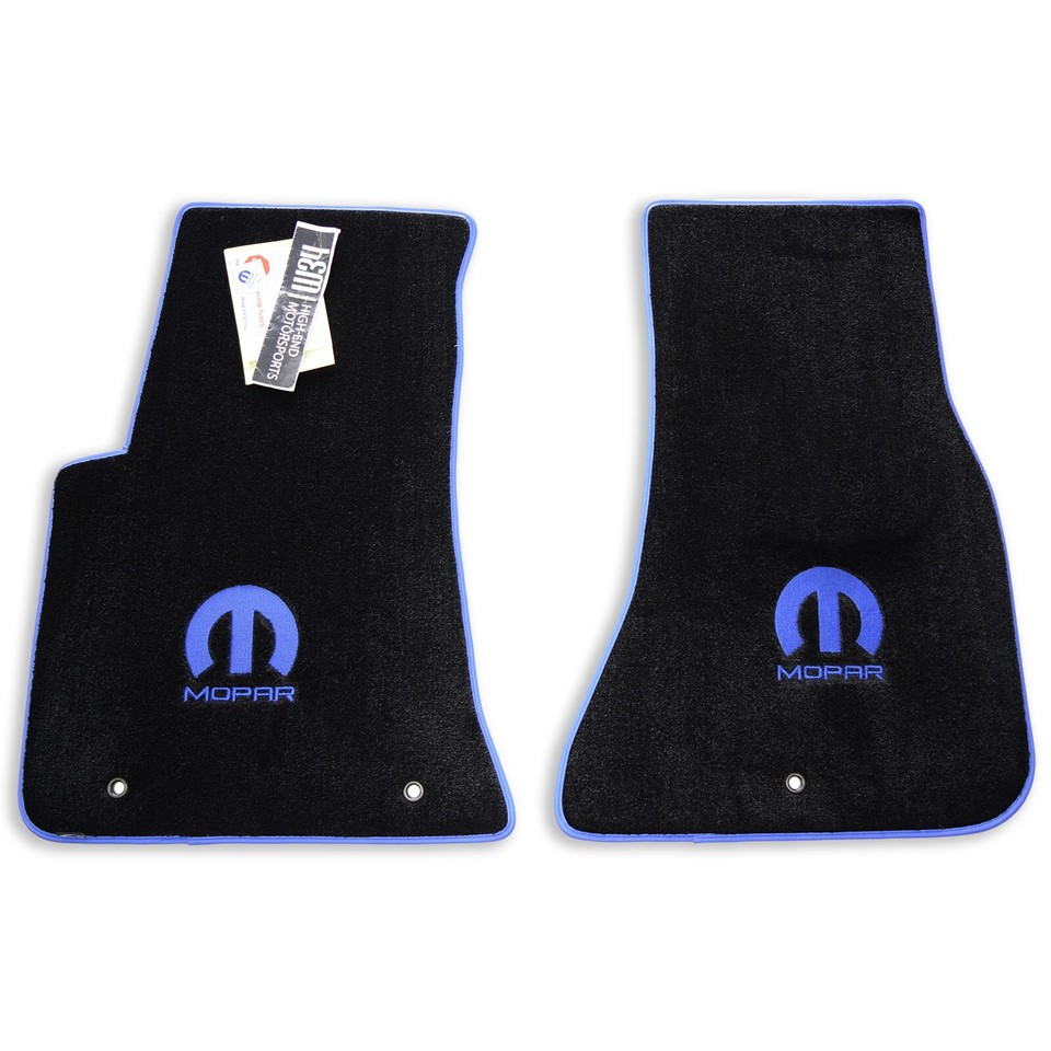 Dodge Challenger MOPAR Floor Mats B5 Blue Logos & Trim 4PC Premium 32oz ...