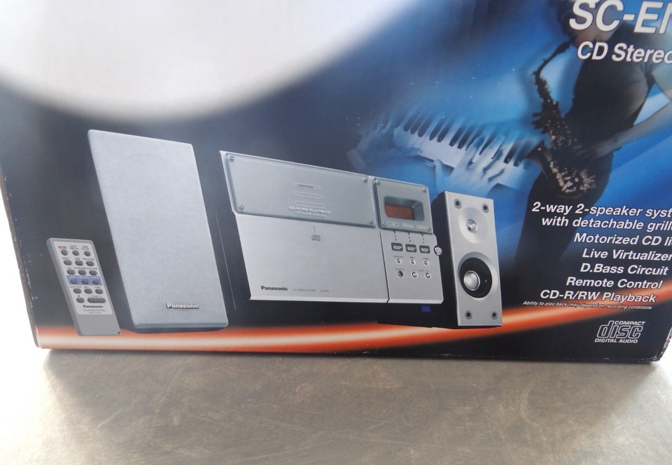 VINTAGE Panasonic SC-EN5 Bookshelf Music System AM/FM Stereo CD Player ...