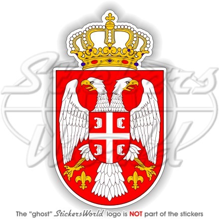 SERBIA Lesser Coat of Arms Serbian Vinyl Bumper Sticker -Decal 110mm (4 ...