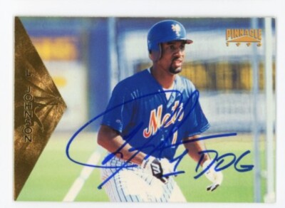 SIGNED BASEBALL CARD AUTO 1996 PINNACLE LANCE JOHNSON NEW YORK METS ...