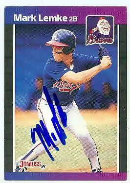 Mark Lemke autographed baseball card (Atlanta Braves) 1989 Donruss #523 ...